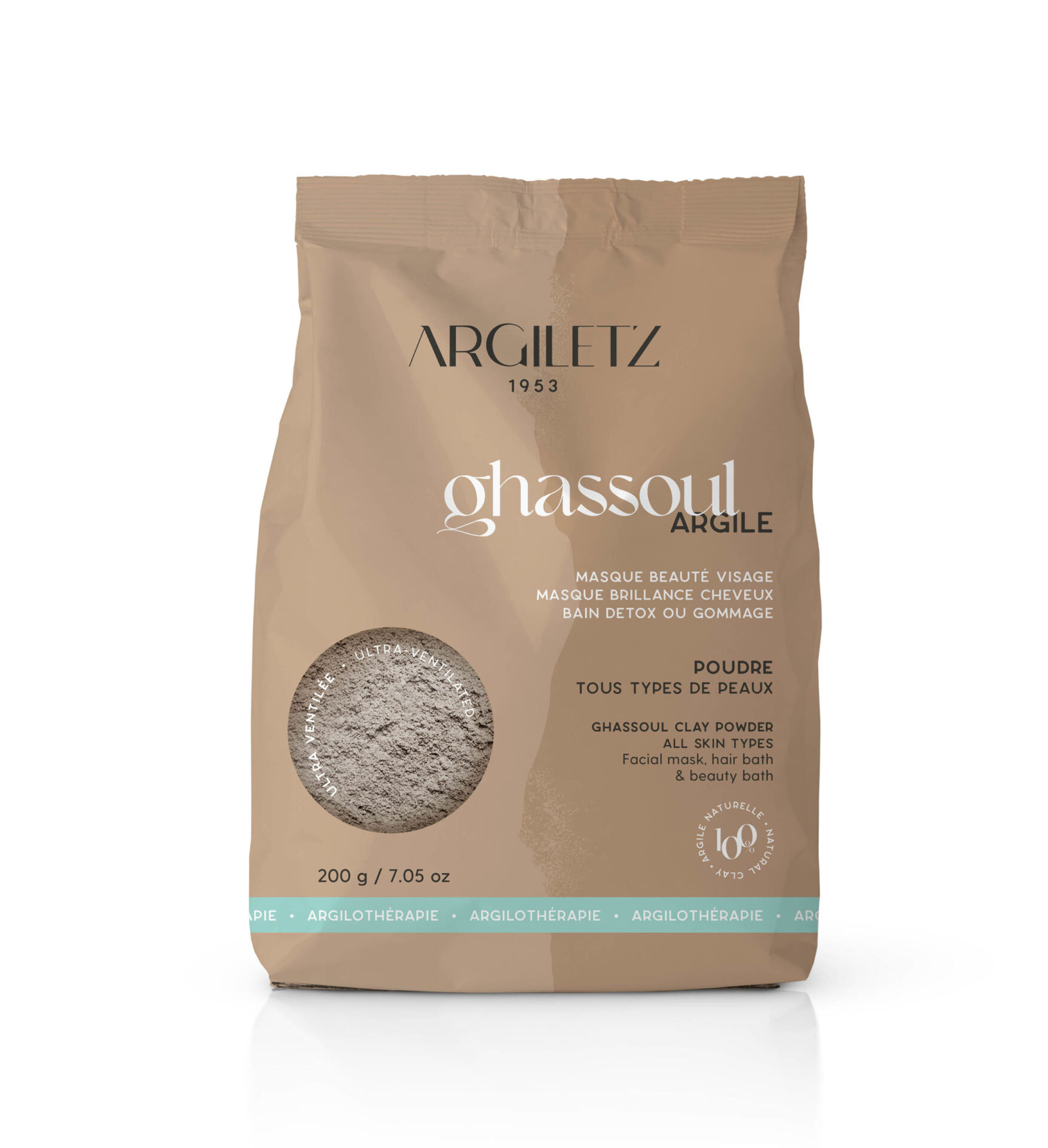 Clay ghassoul powder ultra ventilated 200g | Argiletz